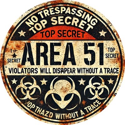 [Vintage Charm] Top Secret Area 51 Tin Metal Signs Vintage Metal Wall ...