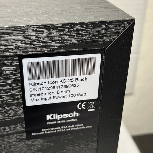 Klipsch Icon KC-25 Center Channel Speaker Black Tested Works | eBay
