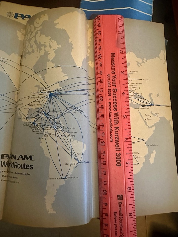 Vintage Pan Am System Timetable, April 25, 1976; Airline Schedule ...