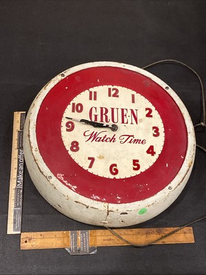 VTG GRUEN Watch Time Wall Clock Advertising Synchron Dualite Electronic ...