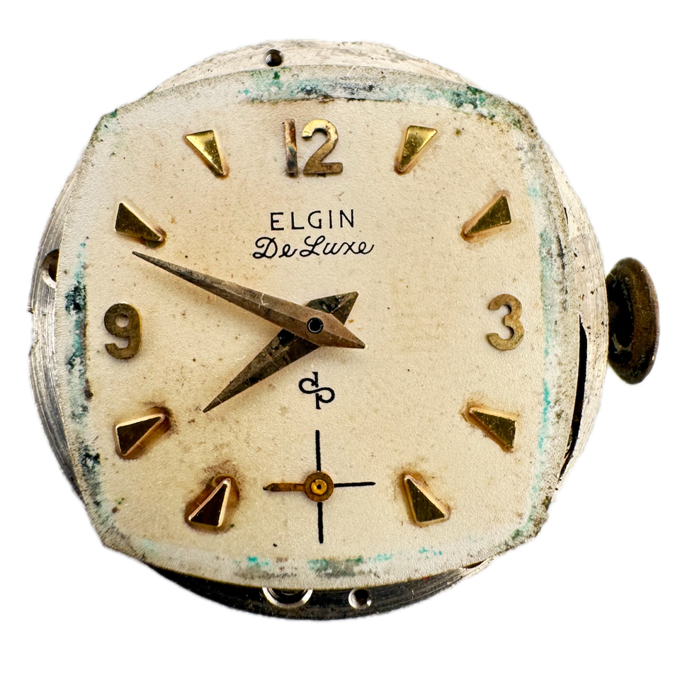 Vintage Elgin DeLuxe 17 Jewel Mechanical Men's Wristwatch Movement 555 ...