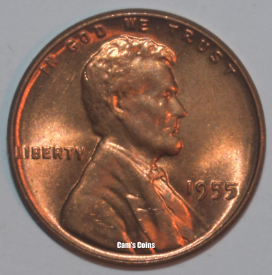 1955 P Lincoln Wheat Cent Poor Man's Doubled Die Obverse RPM Penny Red ...