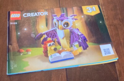 Lego Creator 31125 3 In 1 Set Owl Reading To Hedgehog Instruction Only ...