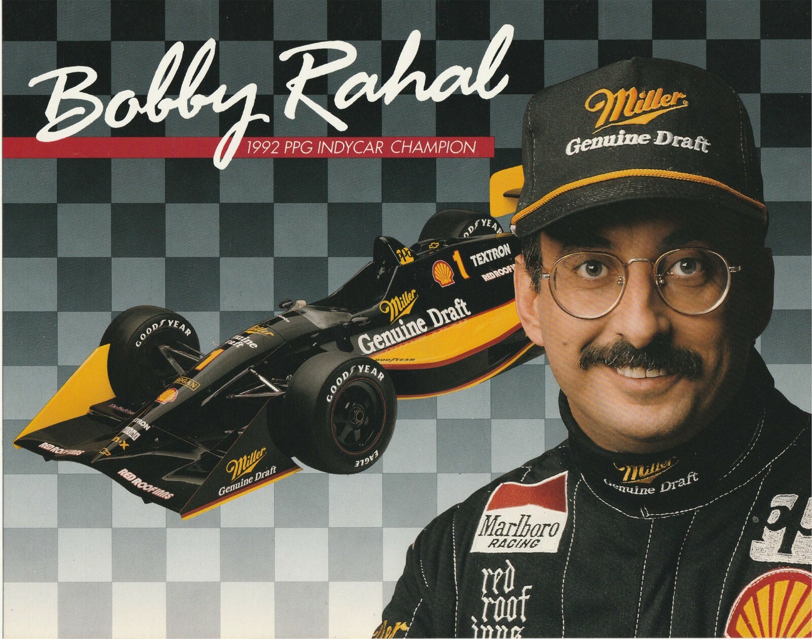 1993 Bobby Rahal Miller Genuine Draft 8 x 10 Indy Car Hero Card Photo ...