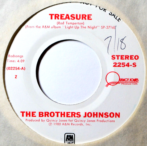Brothers Johnson Treasure DJ Promo Mellow Slow Jam Soul R&B NM 45 7 ...