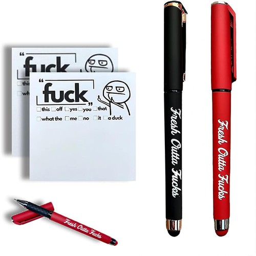 Funny Sticky Notes and Pen Set to Do List Notepad Markers Office ...