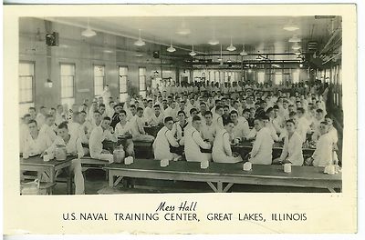WWII 1944 Great Lakes US Naval Training Center Postcard - Mess Hall ...
