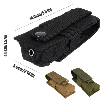 Nylon Tactical Molle Flashlight Pouch Flashlights Holder Carrier ...