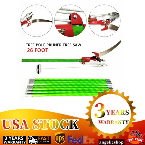 26 ft Extendable Tree Pruner Garden Tool Pole Saw Branch Long Reach ...