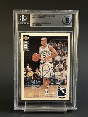 1994-95 UPPER DECK CC JASON KIDD SIGNED ROOKIE CARD RC AUTO BAS BECKETT ...