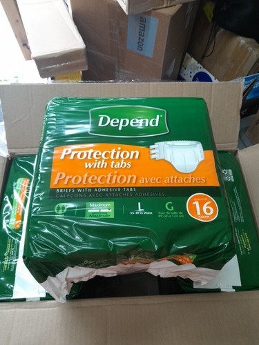 Depends Max Absorbency Briefs Unisex Adult Diapers Large Maximum ...