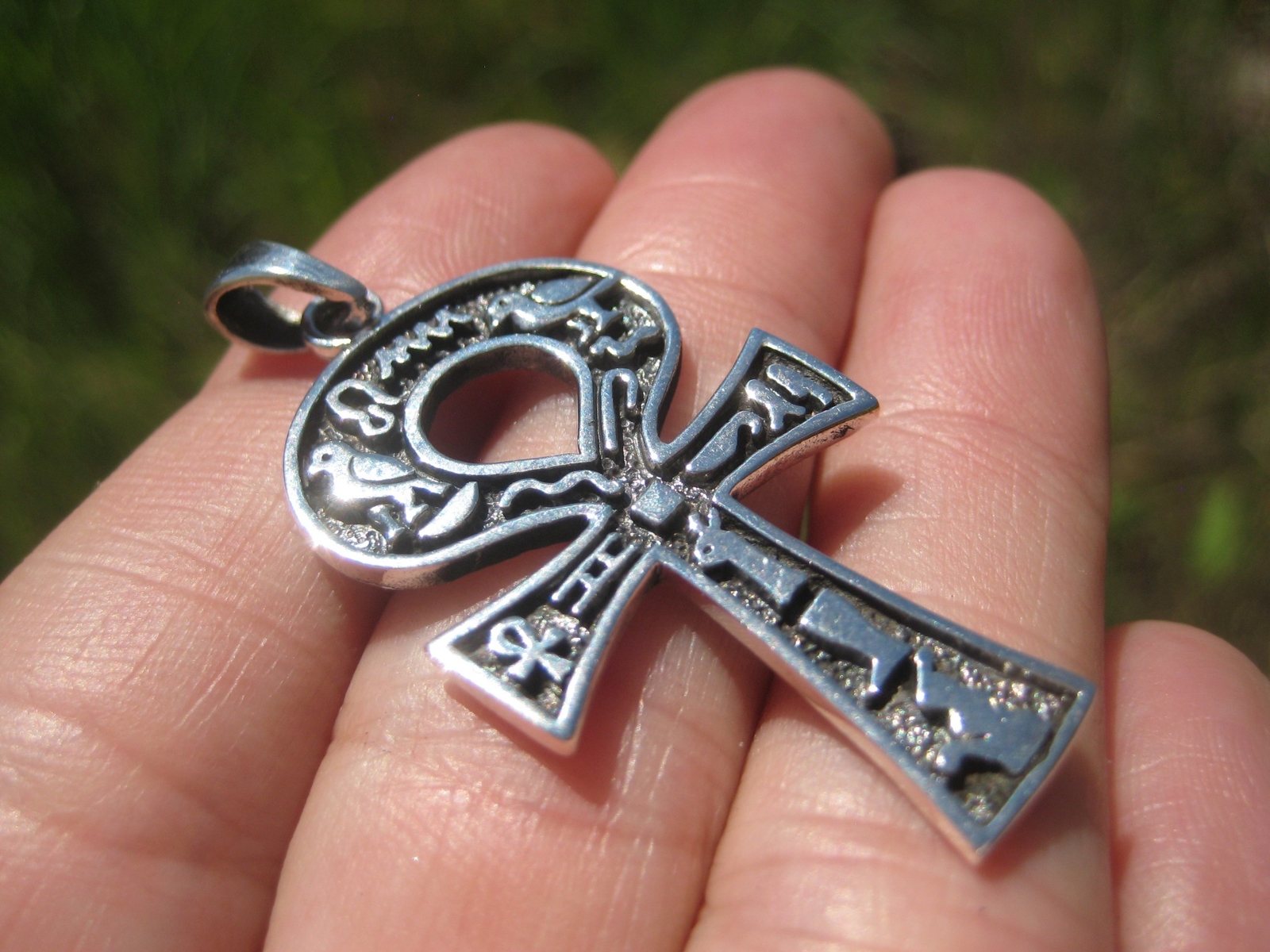 925 Silver Egyptian Ankh Cross Crux Ansata Pendant Necklace A20 | eBay