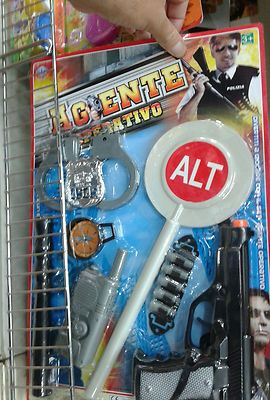 Agente polizia pistola paletta manette Kit gioco ottima qualita ...