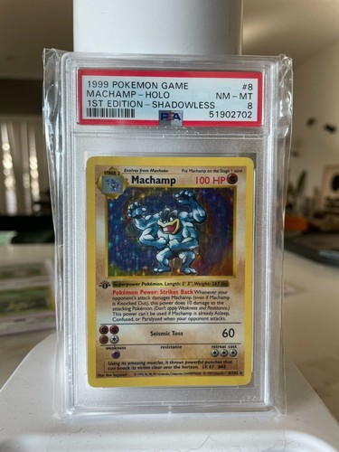 Pokemon TCG Machamp 8/102 1st Edition Base Set Shadowless PSA 8 | eBay