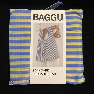 BAGGU BLUE THIN STRIPE Standard Size Reusable Bag - NWT | eBay