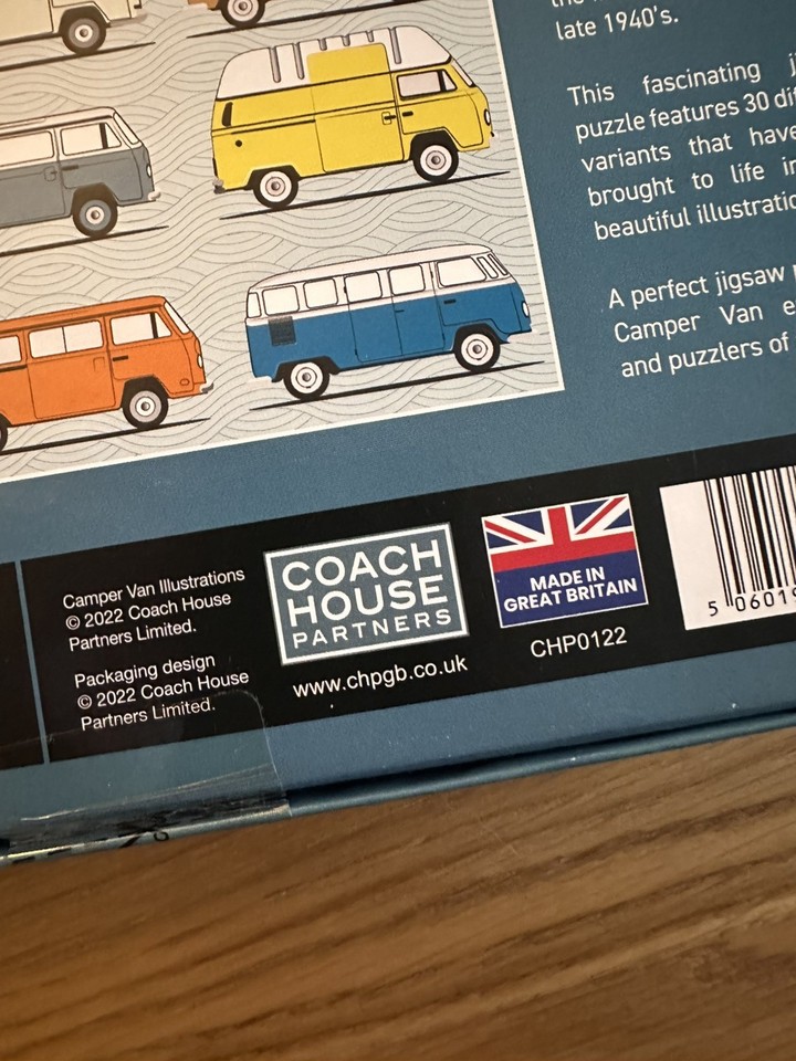 Coach House Partners - Camper Van 1,000 piece jigsaw puzzle | eBay UK