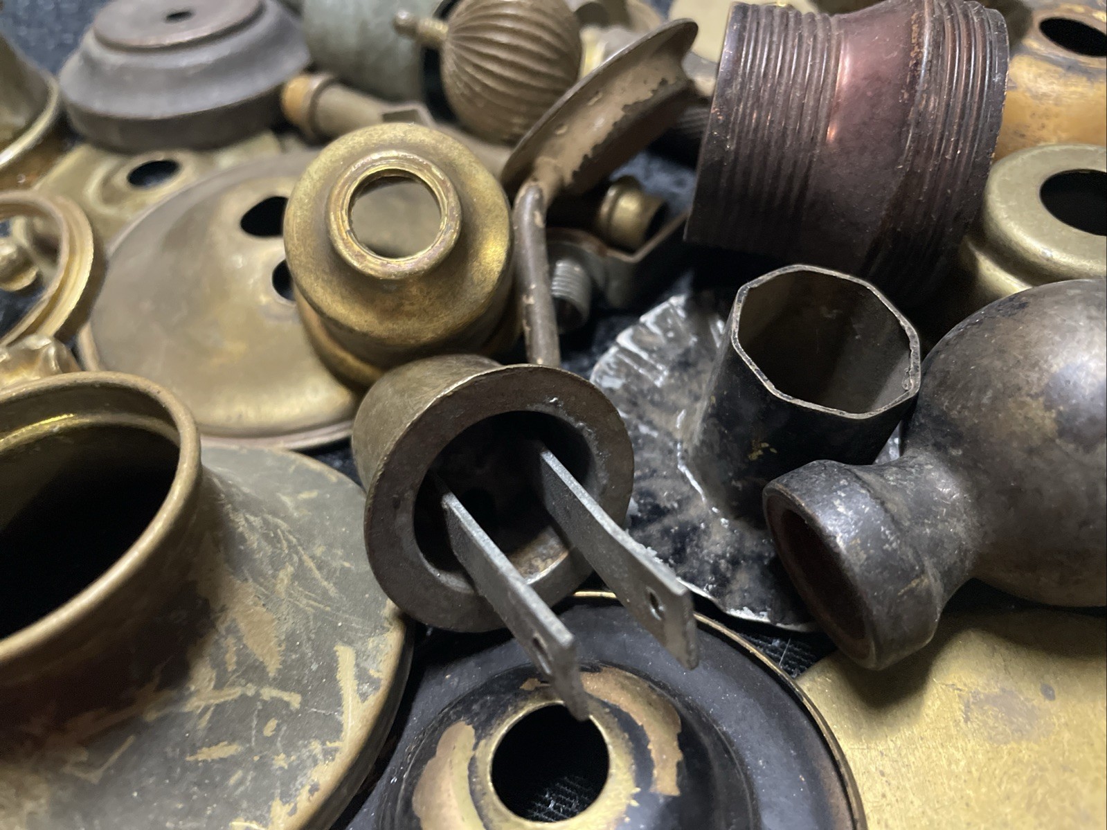 Lot Vintage Antique Assorted Lamp Chandelier Light Hardware Parts ...