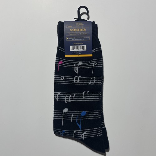 Parquet Men's 1 Pair Novelty Musical Notes Socks Size 10-13, Shoe Size ...