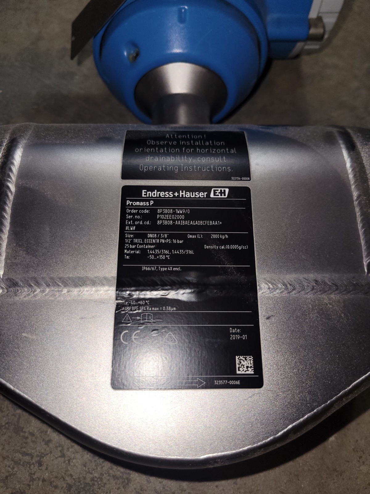 Endress and Hauser E&H Promass Flow Meter Promass 300 Coriolis Mass ...