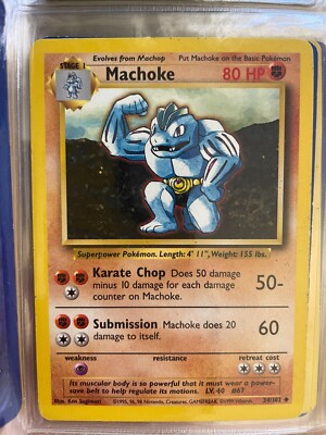 Pokémon Machoke Base Set 34/102 Uncommon 1995, 96, 98 Near Mint | eBay