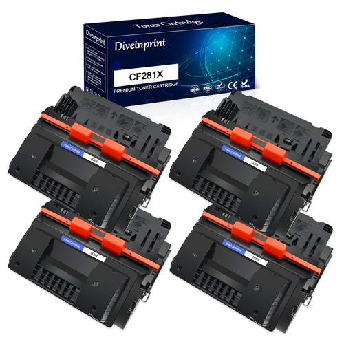 4PK CF281X 81X Toner Cartridge Compatible for HP Enterprise MFP M630f ...