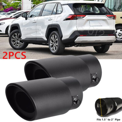 2PC For Toyota Rav4 Black Car Exhaust Pipe Tip Rear Tail Throat Muffler ...