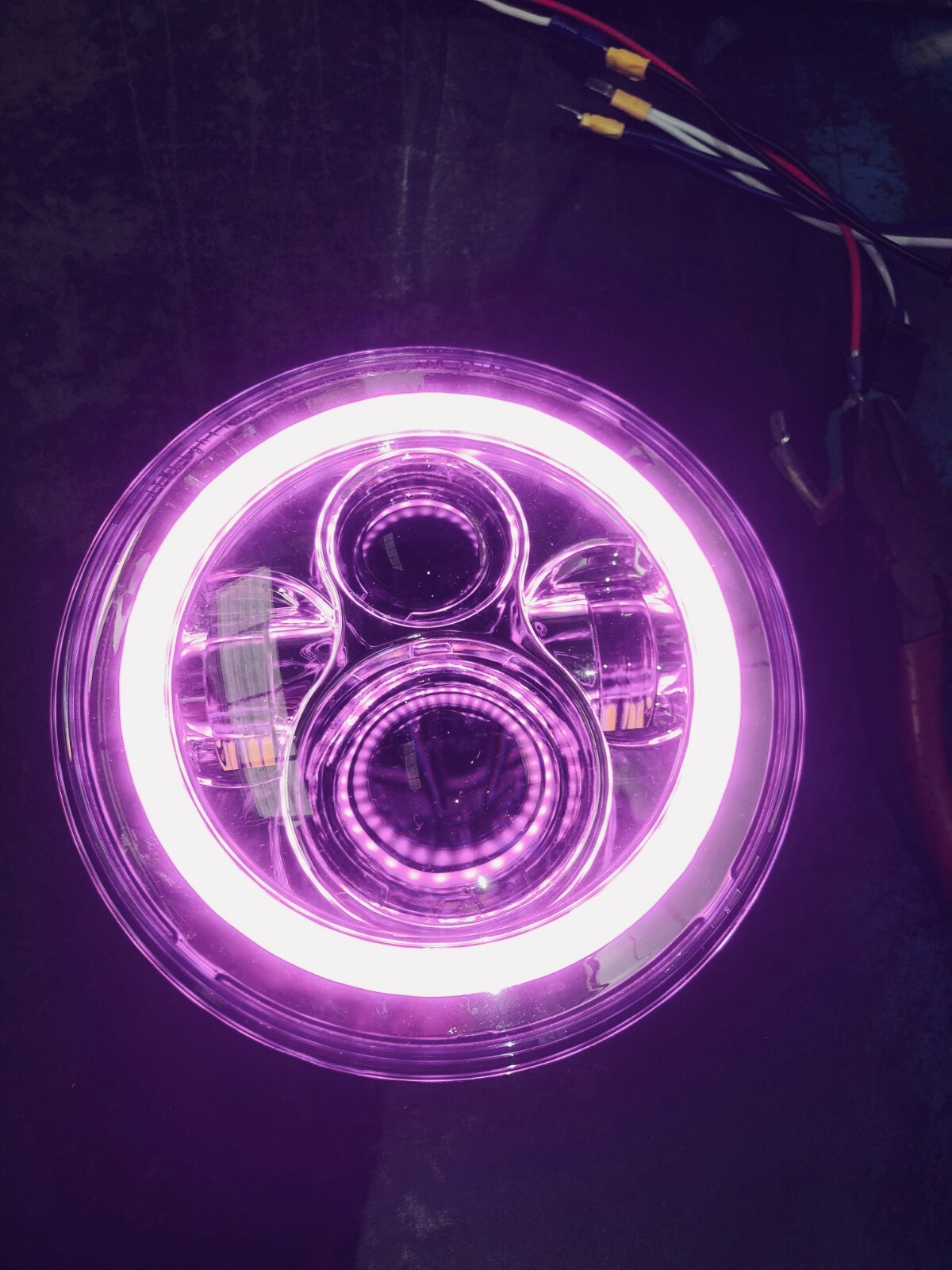 JTX LED CHROME Headlights PURPLE Halo Hilman Hunter Gazelle Minx Flash ...