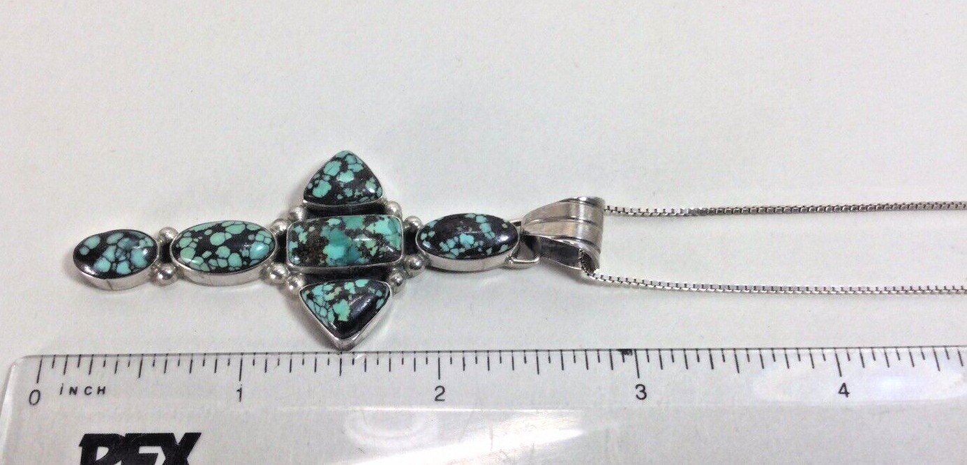 Signed LD Lowell Draper Sterling Silver Turquoise Cross Necklace ...