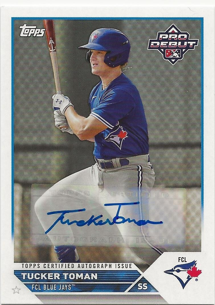 2023 Topps Pro Debut ~ TUCKER TOMAN Prospect Auto #PD-8 Blue Jays | eBay