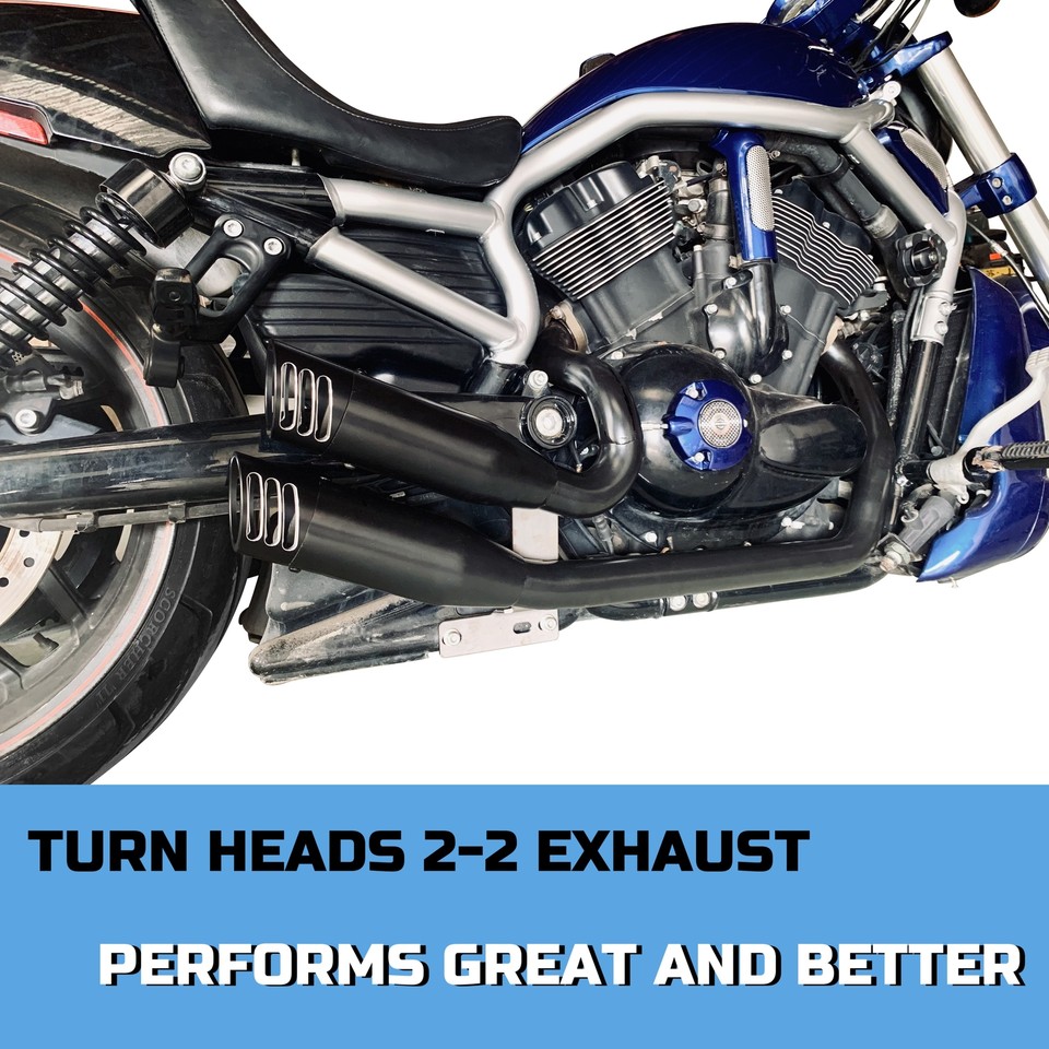 IRON GROWL 2 Into 2 Exhaust System for Harley V Rod Exhaust Pipes ...