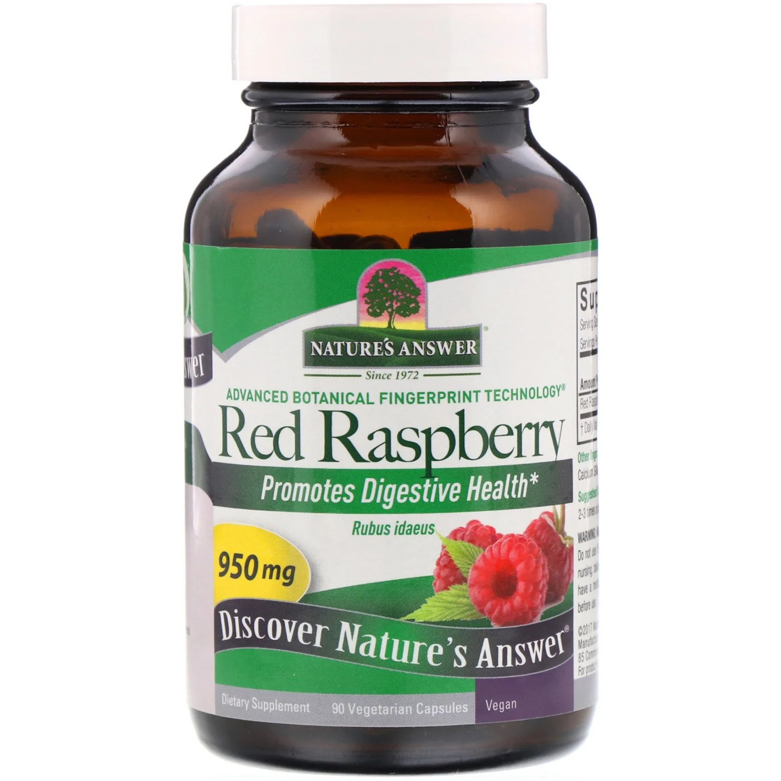 Nature's Answer, Red Raspberry, 950 mg, 90 Vegetarian Capsules (475 mg ...