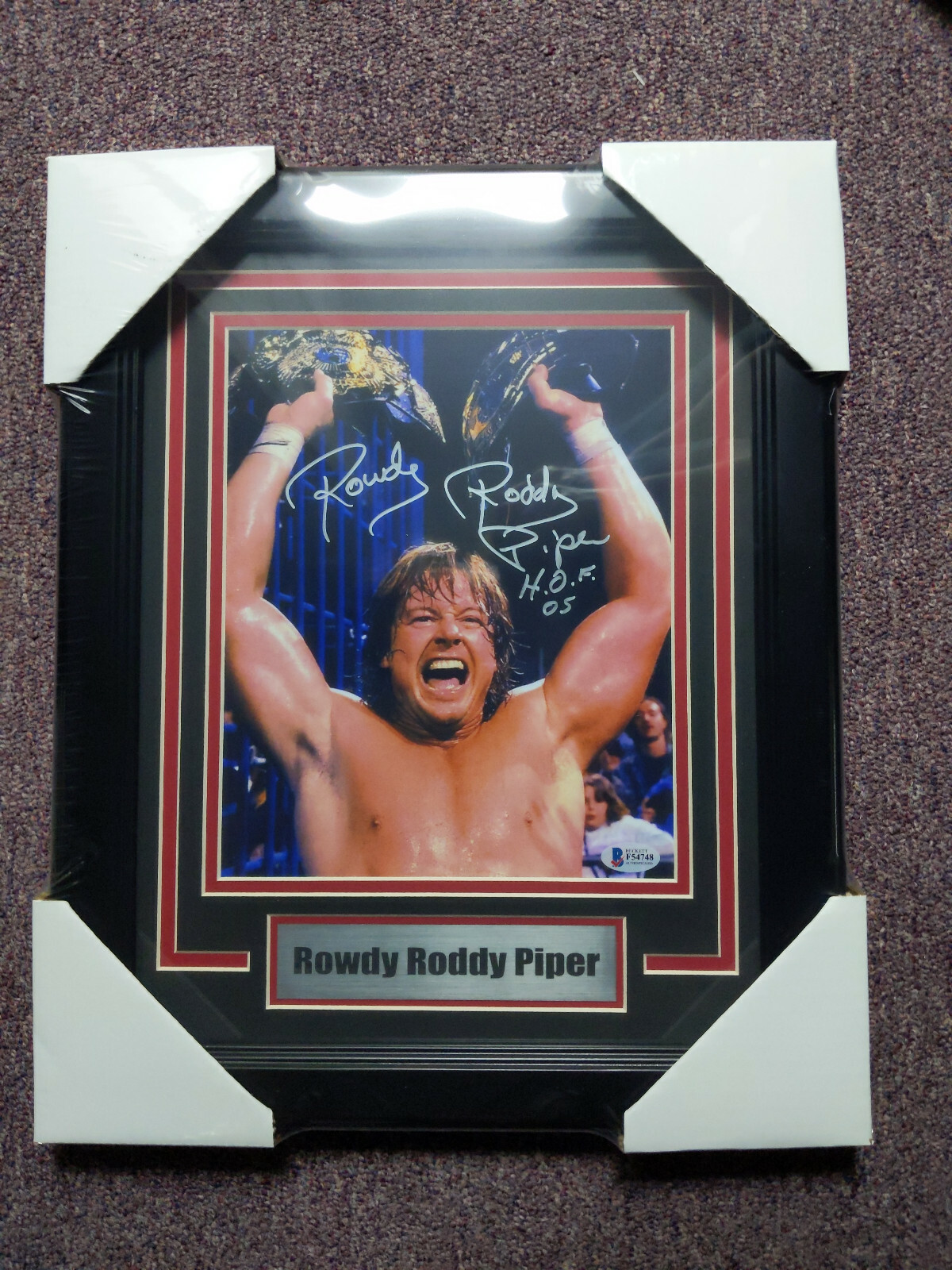 ROWDY RODDY PIPER Signed 8x10 Photo FRAMED WWF Wrestling Autograph HOF ...