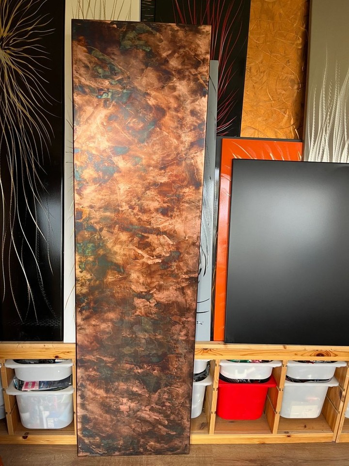 Vertical Distressed Copper Designer Radiator Made To Order 500/1800mm ...