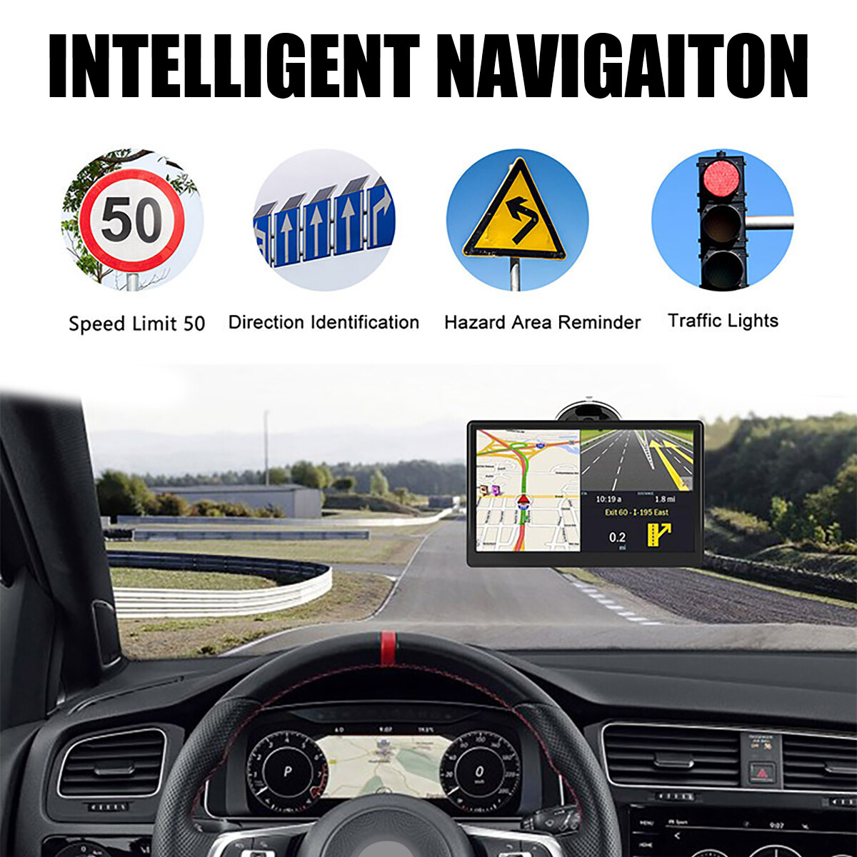 5" Car Truck Sat Nav GPS Navigation Free Lifetime 8GB Europe&UK Maps ...