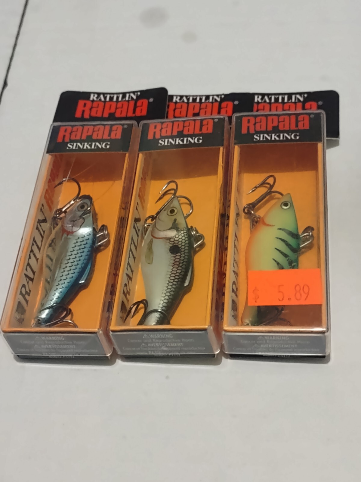 (3) Rapala RNR-4 Rattlin’ Rapala 1.5” 3/16oz Lipless CrankBaits All New ...