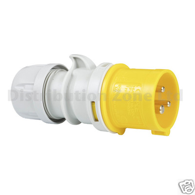 16amp 110v Yellow Site Ceeform Cable Mount Male Plug. 3 Pole PCE (013-4 ...
