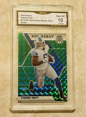 ‘20 Panini Green Mosaic Prizm D’Andre Swift Rookie Bears 🔥 GMA 10 Gem ...