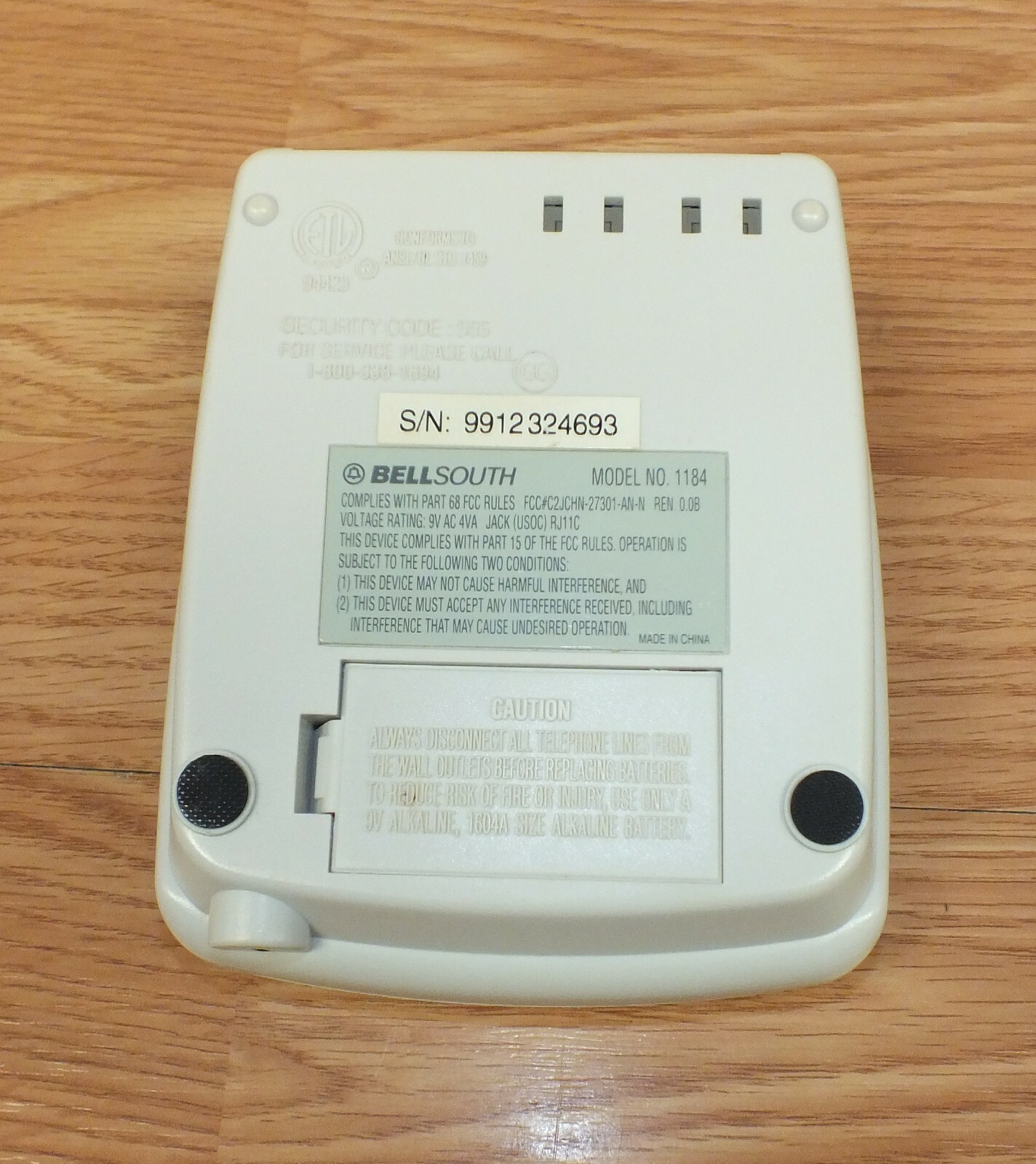 BellSouth (1184) Voice Time/Day Stamp Digital Answering System w/ Power ...