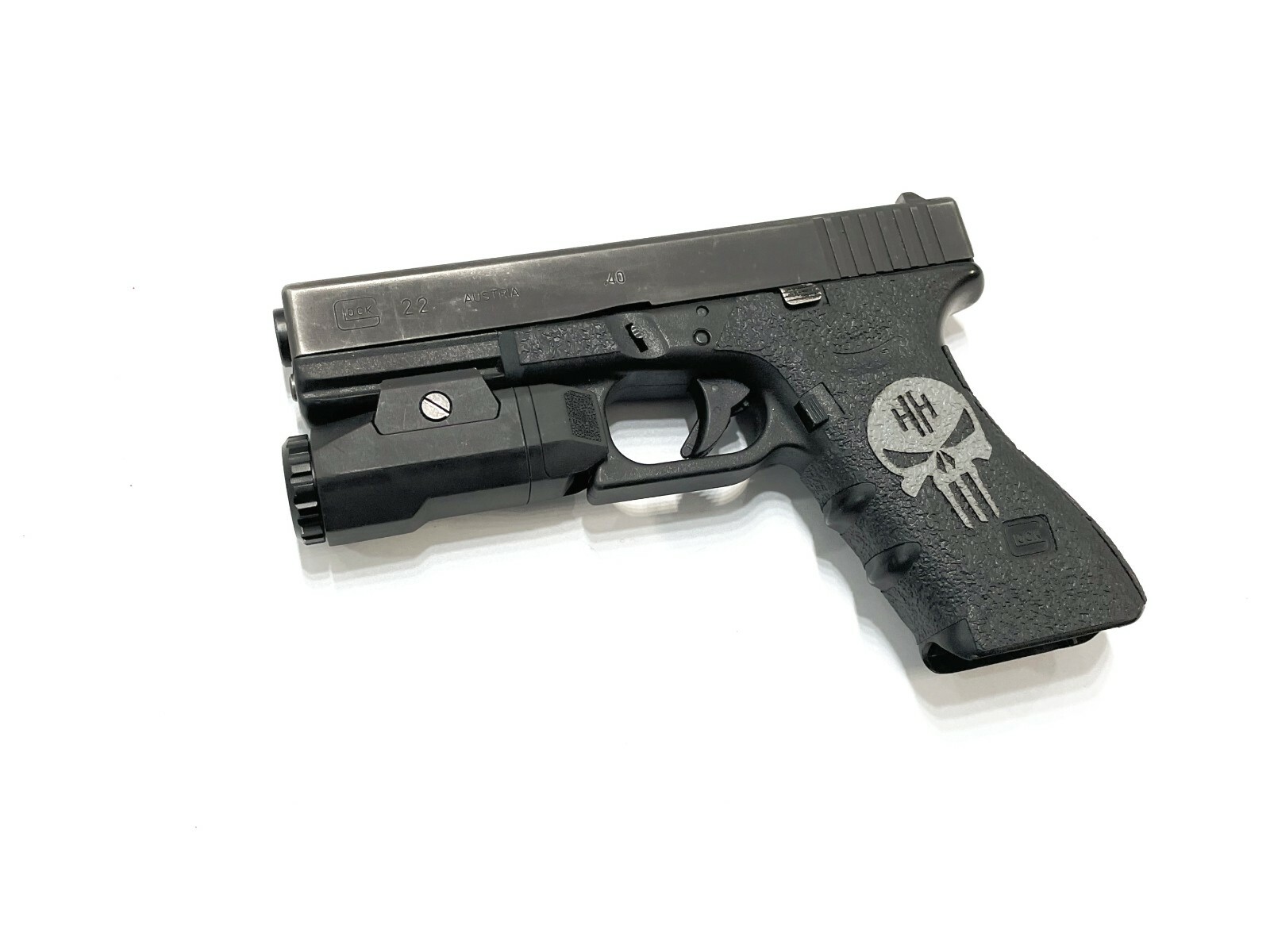 HANDLEITGRIPS Textured Rubber Gun Grip Tape GRAY SKULL KIT for Glock 22 ...