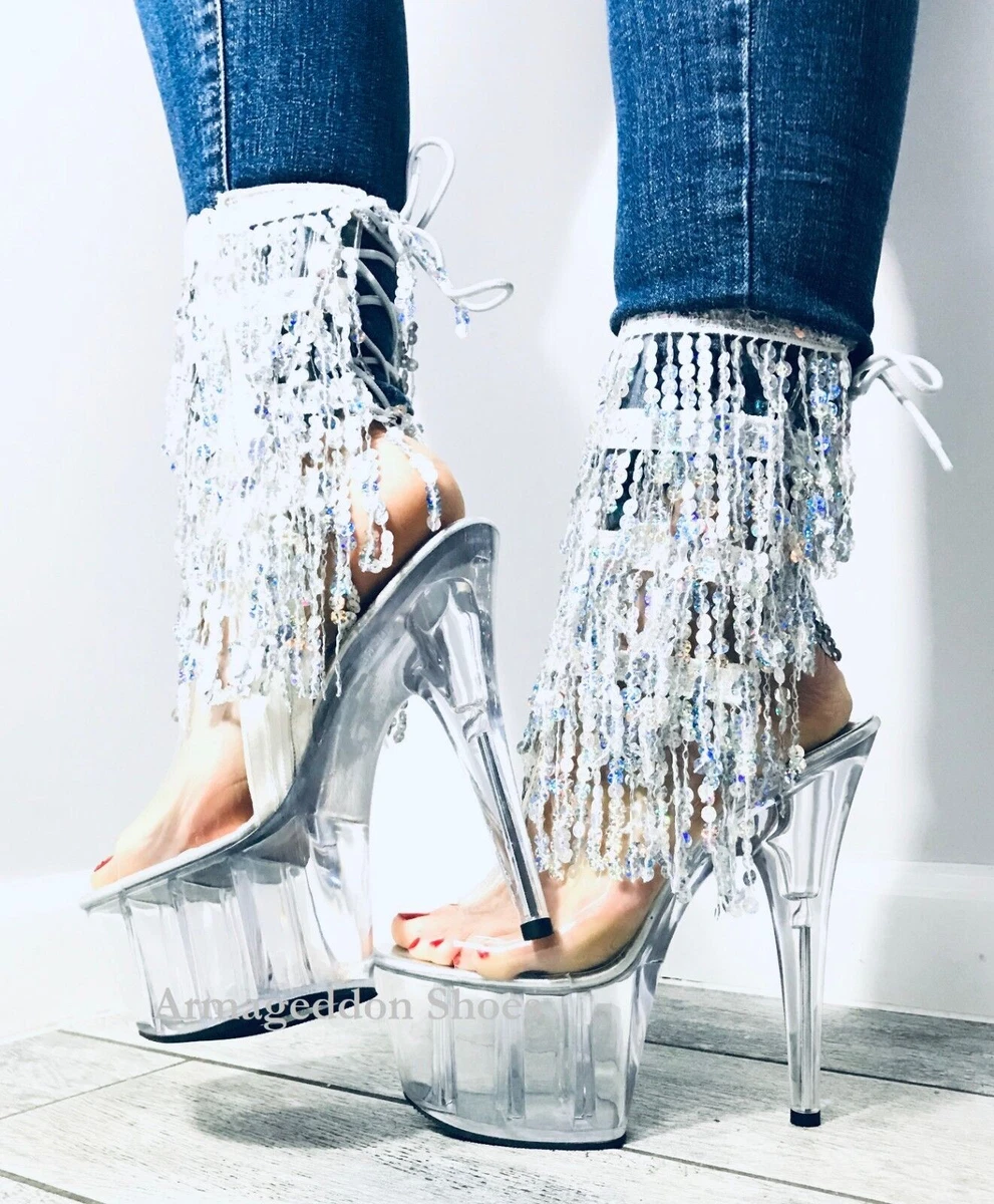 High Heels Shoes Platform Silver
