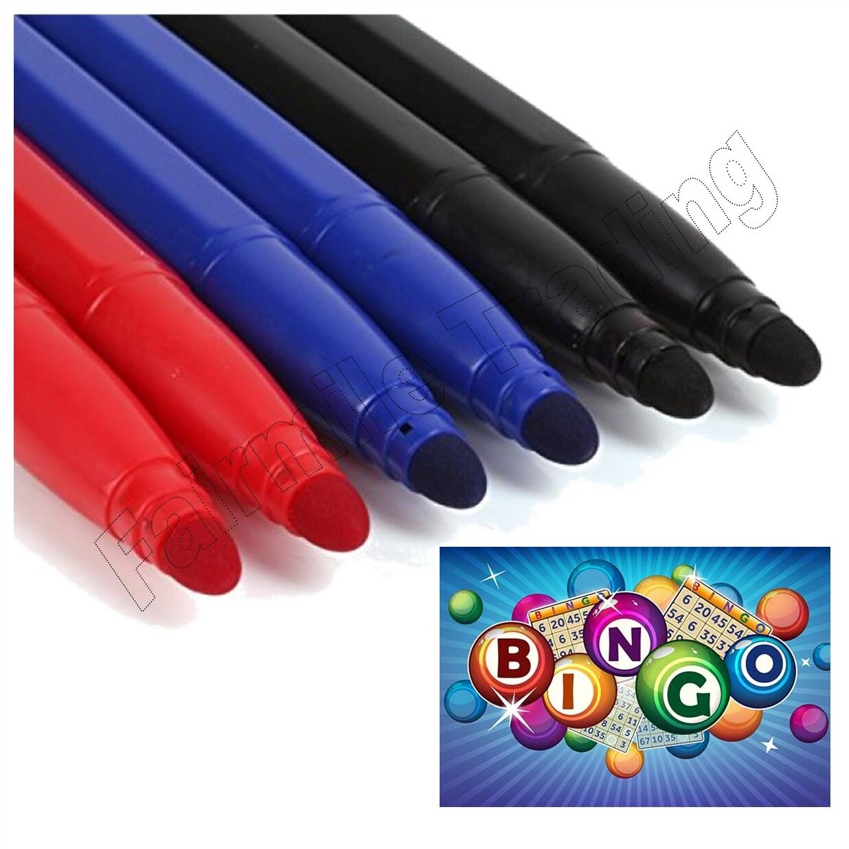 Bingo Marker Pens Mixed Colours Sponge Nib Non Drip Ink Dabbers Dabbing ...