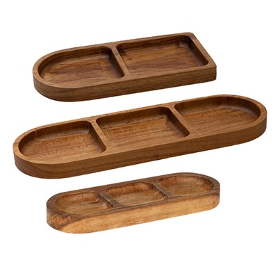 Wooden Serving Platter Dinner Tray Divided Platter for Display Fruit ...