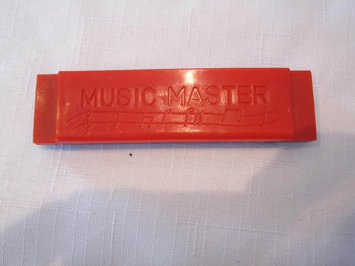 VINTAGE PLASTIC TOY HARMONICA - RED WHITE BLUE COLOR - MADE BY MUSIC ...