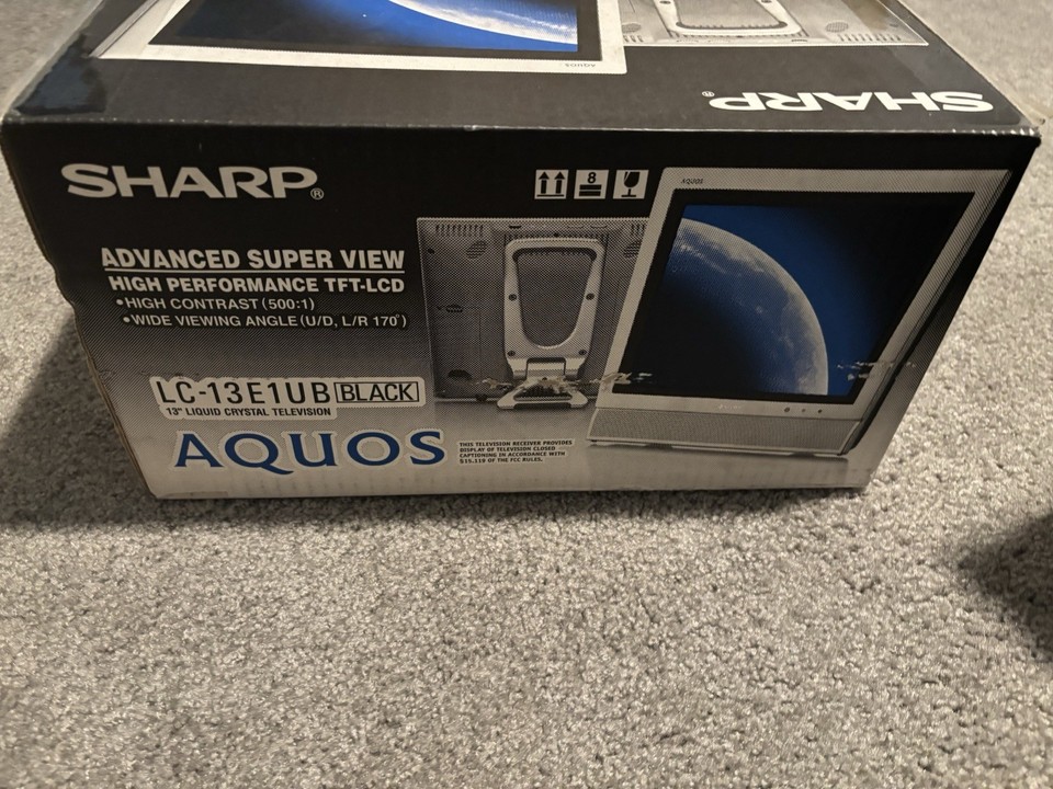 RARE Sharp Aquos LC-13E1UB” Liquid Crystal Television Gaming W/ Box ...