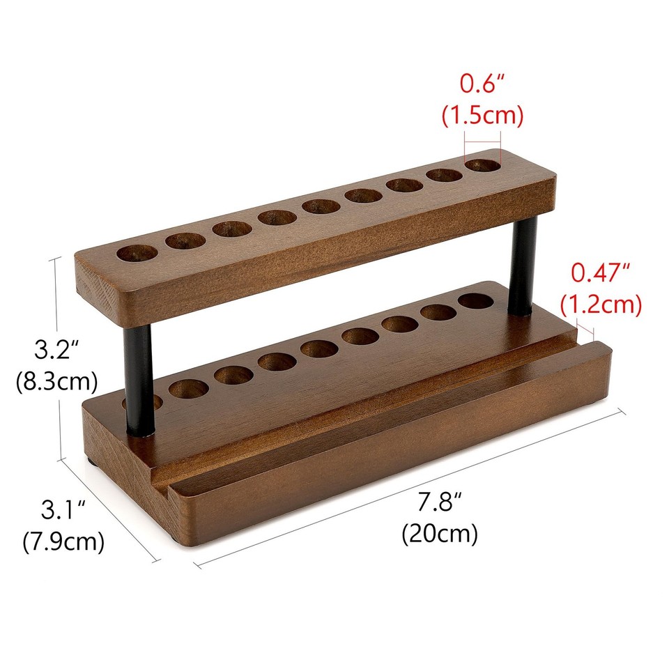 Wooden Pen Holder for Desk, Pen Holder Display Stand with 9 Slots and ...