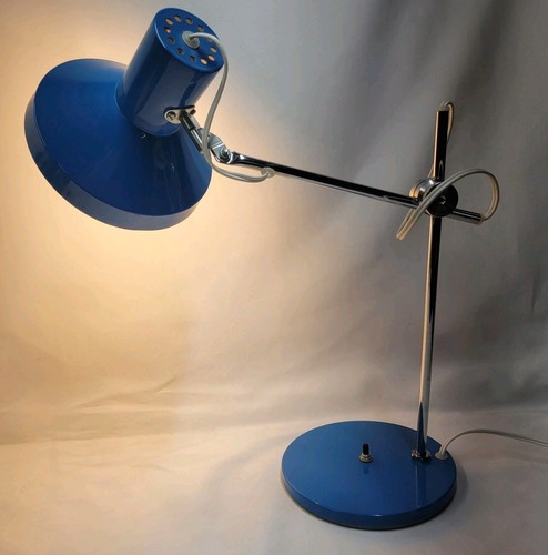 Blue Articulating MCM Desk Lamp industrial adjustable drafting sewing ...