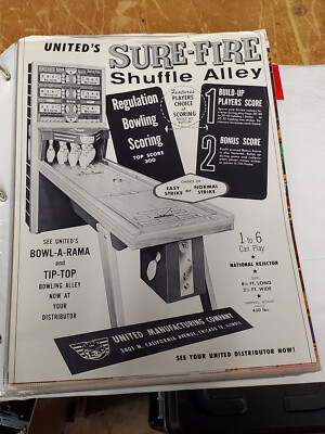 United's SURE-FIRE Shuffle Alley flyer- good original 8 By 11 Inches | eBay