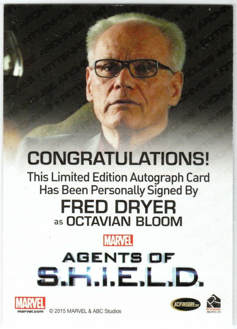 MARVEL: AGENTS OF SHIELD SEASON 2 FRED DRYER OCTAVIAN BLOOM AUTOGRAPH ...