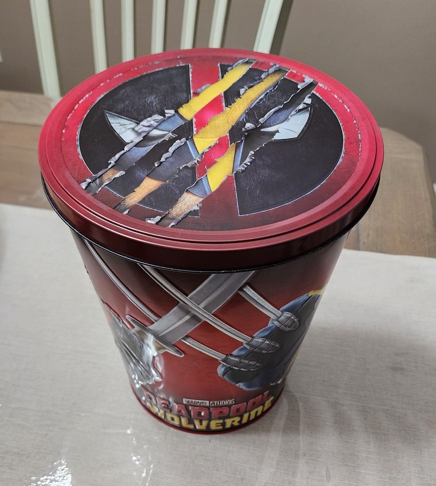 Deadpool and Wolverine Movie Popcorn Tin Bucket Lid Regal Exclusive W ...