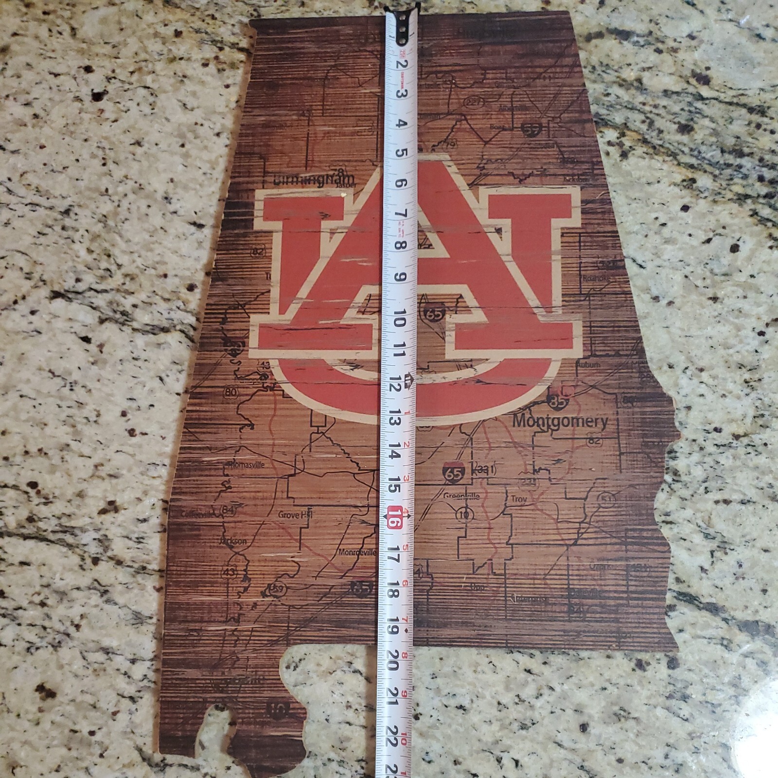 Auburn Tigers Alabama State Outline Wood Sign NCAA Official Man Cave ...